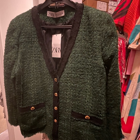 Zara | Jackets & Coats | Zara Contrasting Tweed Blazer Xxl | Poshmark